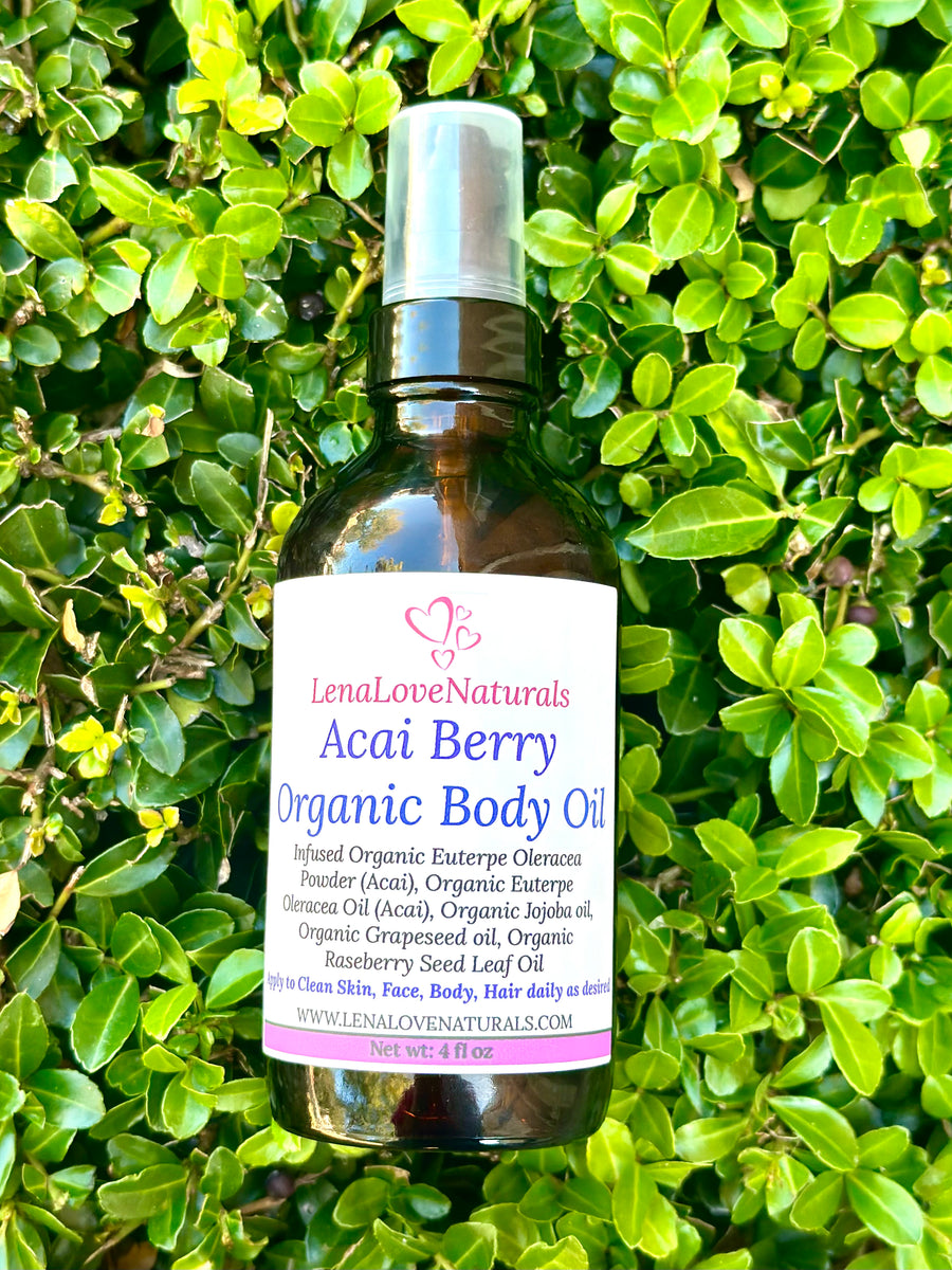 Acai Berry Organic Body Oil Handcrafted Luxurious Skin Moisturizer ...